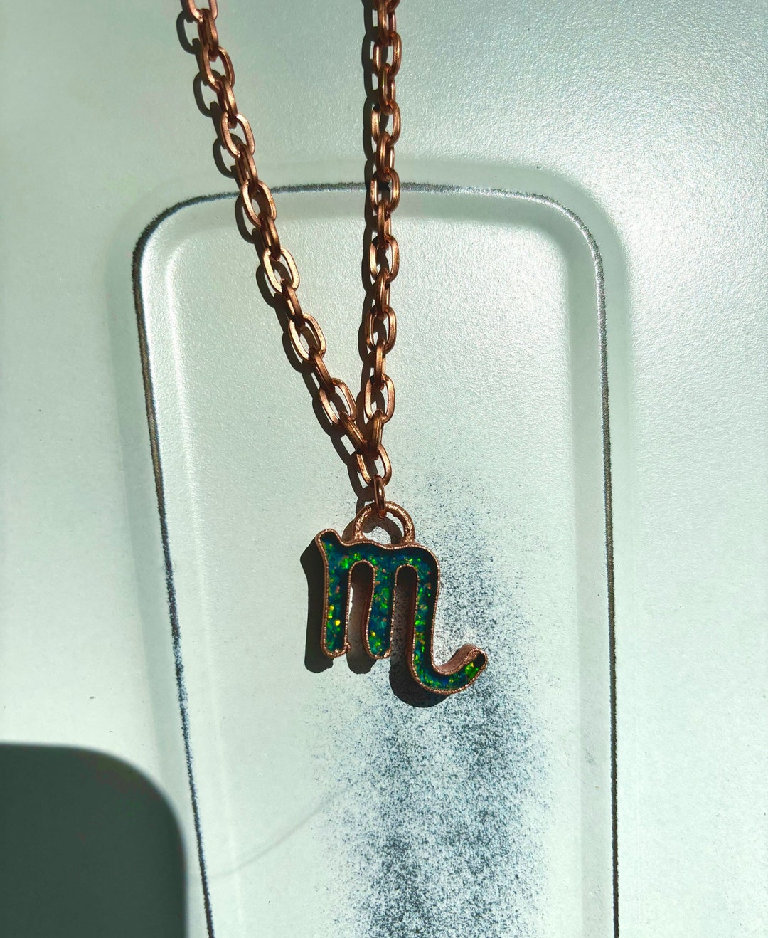 Opal Zodiac Necklaces Scorpio Jewelry Opal Necklace Copper Jewelry Zodiac Necklace Celestial