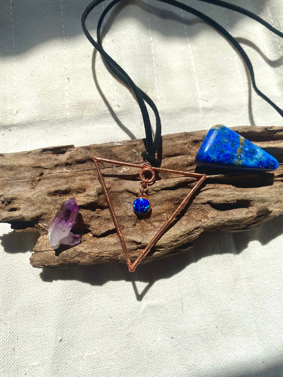 Alchemy Water Symbol Necklace | Electroformed Copper Necklace | Copper ...