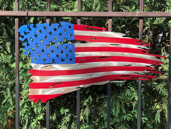 Metal American Flag Laser Cut Flag American Flag - Etsy