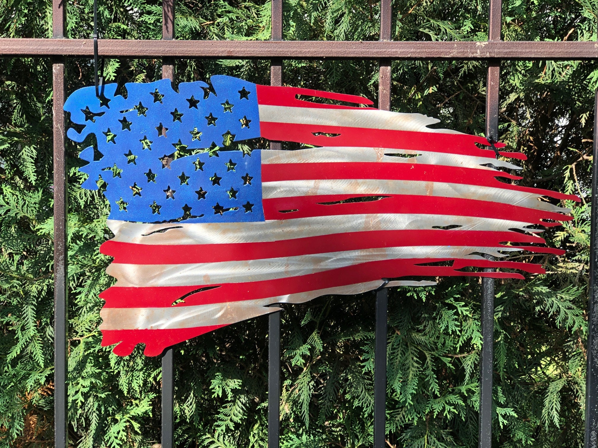 Metal American Flag, Laser Cut Flag, American Flag - Etsy