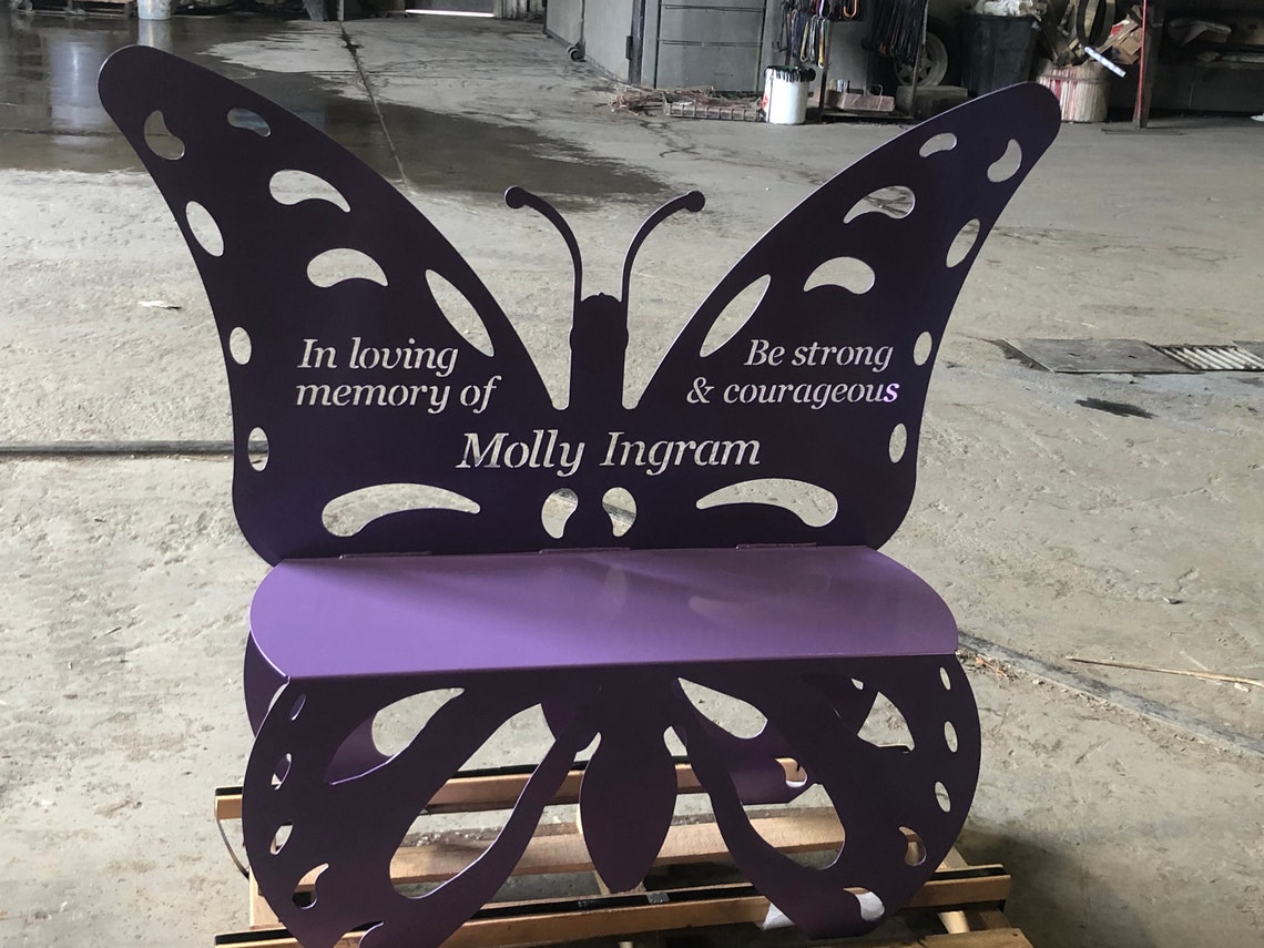 Memorial Bench Bench Butterfly Custom Bench - Etsy