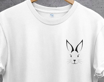 Cute Bunny T-shirt Cute Rabbit Tee Bunny Rabbit Pocket Top | Etsy UK