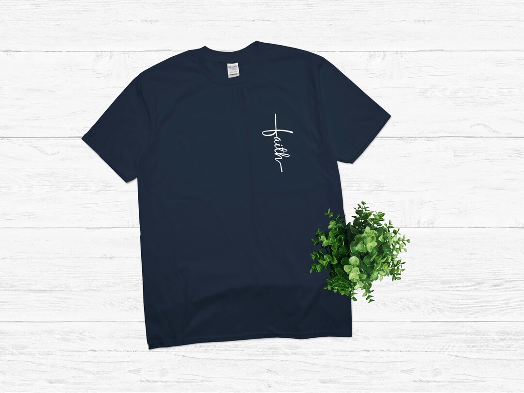 Faith T-shirt Pocket Size, Jesus, Christian Shirt, Faith Tee, Vertical ...