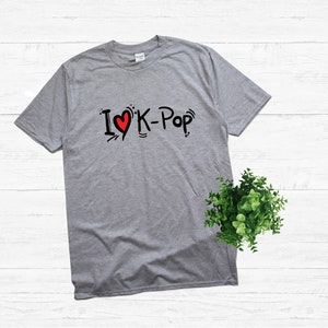 Korean I Love K-pop T Shirt, Kpop, CUTE K-pop Shirt, K-pop Shirt, Kpop ...