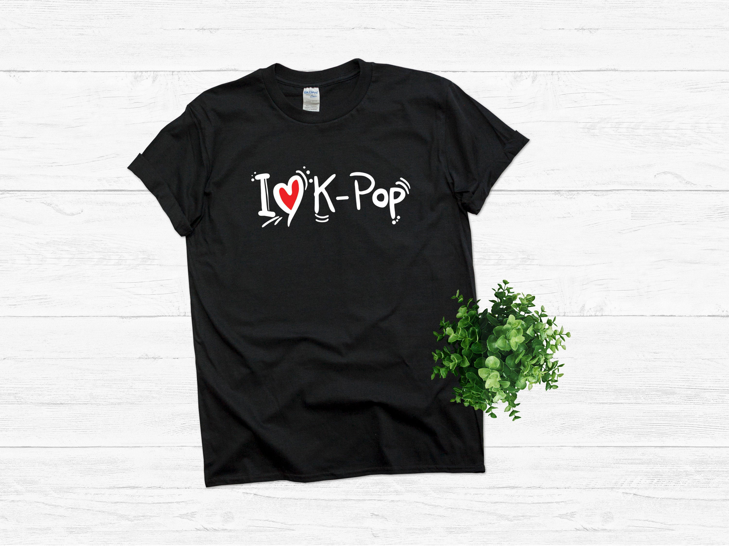 Korean I Love k-pop t shirt Kpop CUTE K-Pop Shirt k-pop | Etsy