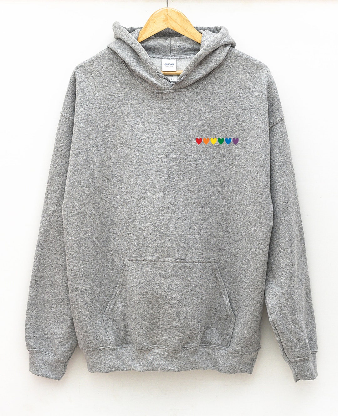 Rainbow Heart Hooded Sweatshirt. Perfect Gift. LGBTQ, Pride Rainbow ...