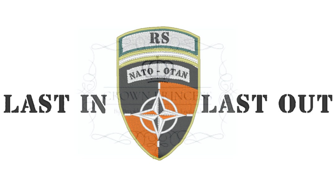 NATO RESOLUTE Support Badge Last in Last Out T-shirt Application ...