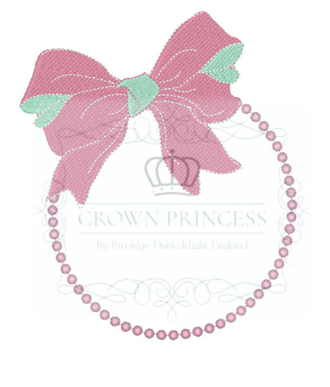 Bow Ribbon Monogram Machine Embroidery Design Digitized Instant ...