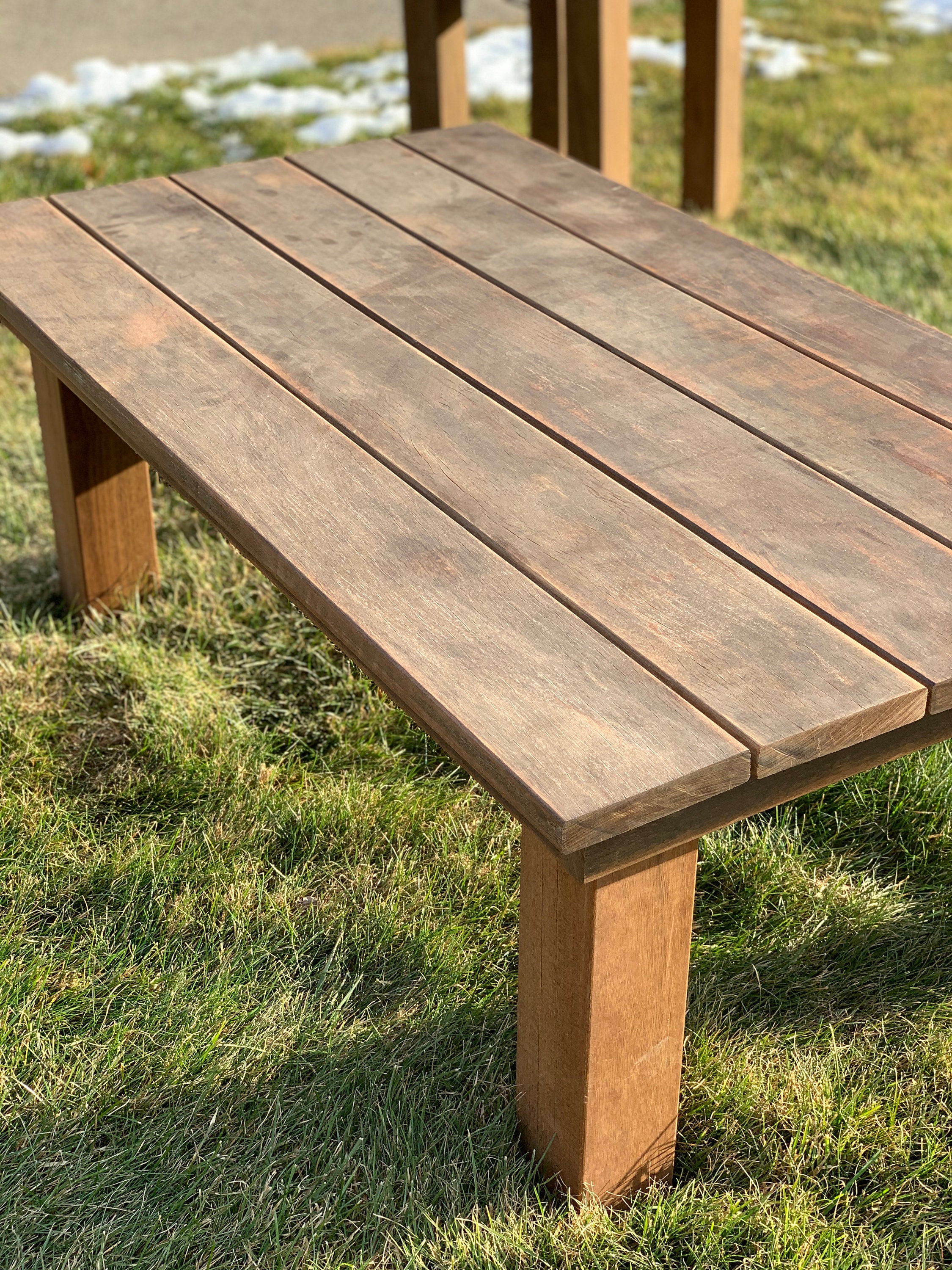 Reclaimed Ipe Coffee and Side Table Set - Etsy