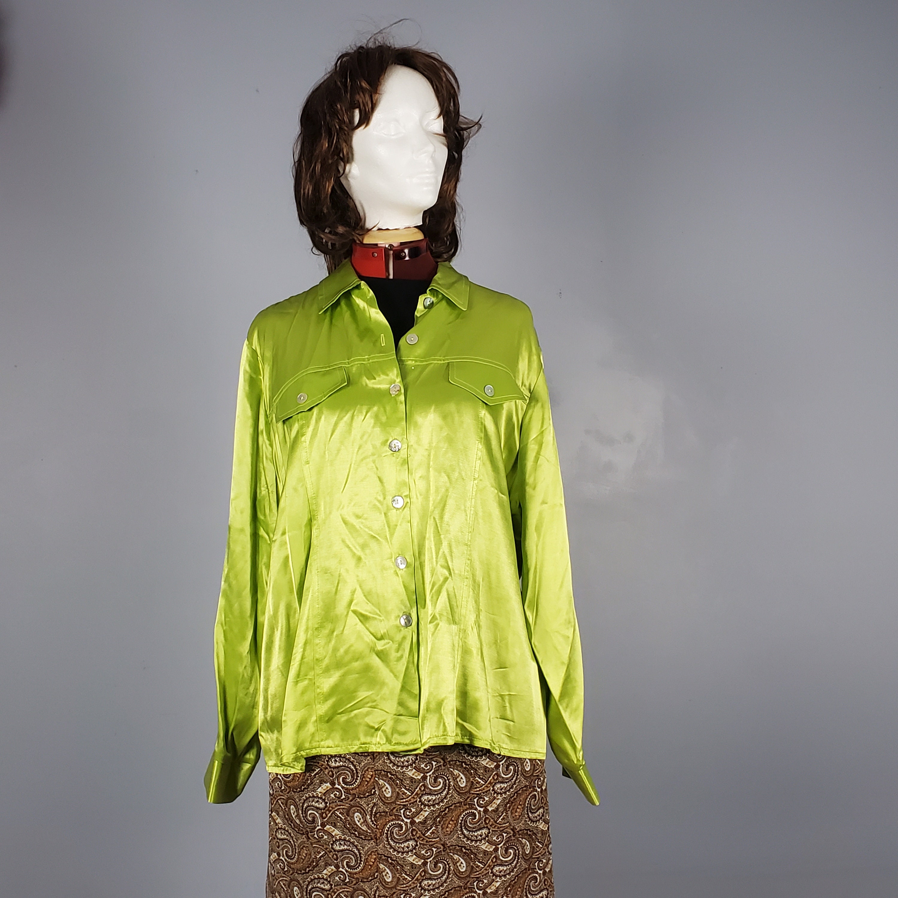 Elevate Your Wardrobe With a Beautiful Vintage Chartreuse Blouse or ...