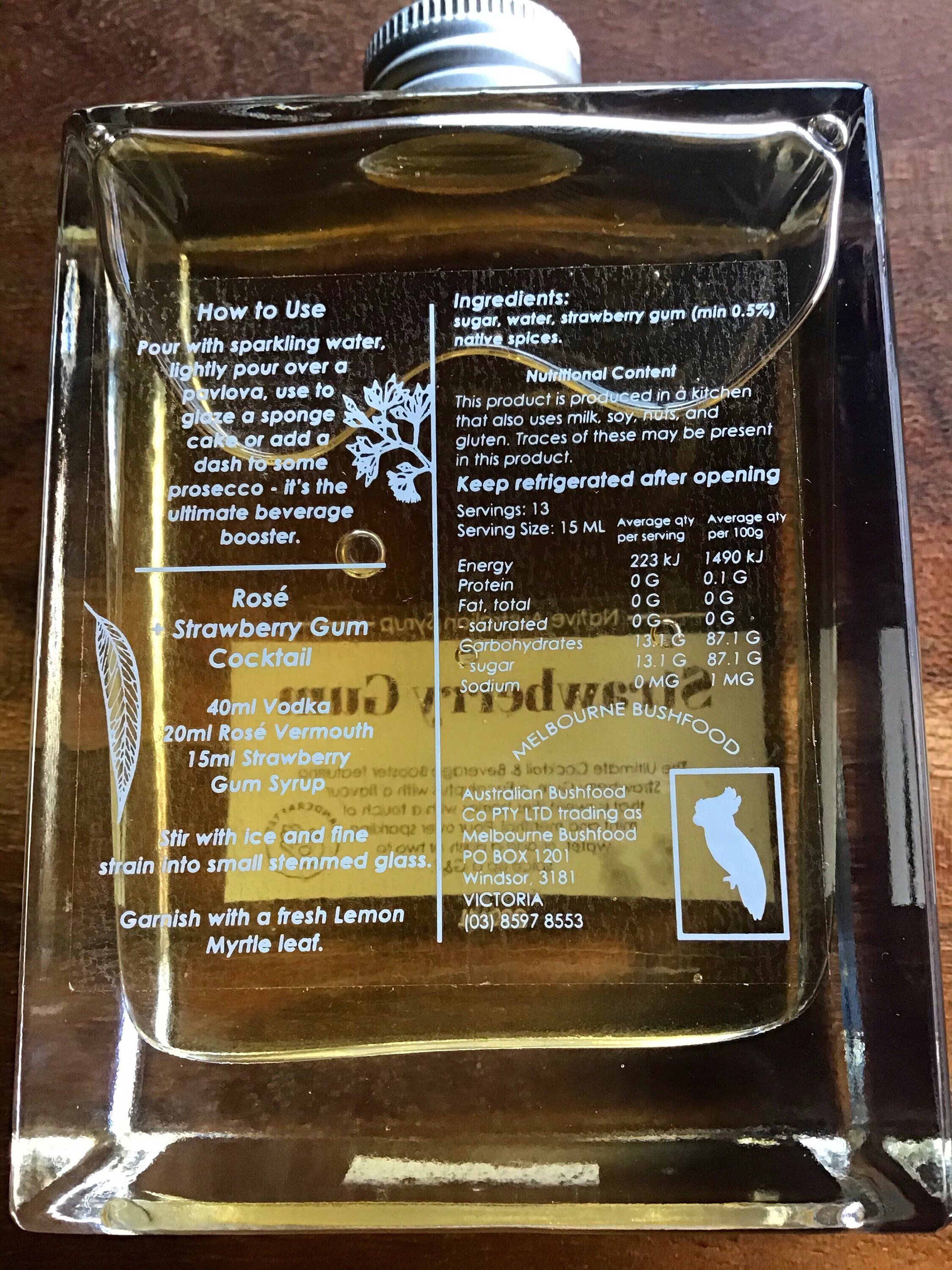 Native Australian Strawberry Gum Syrup