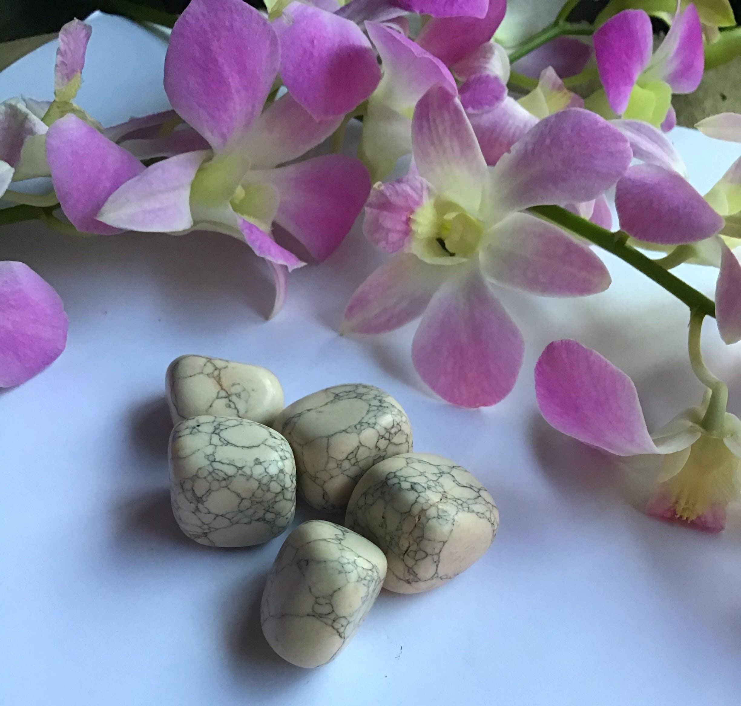 White Howlite tumble stone