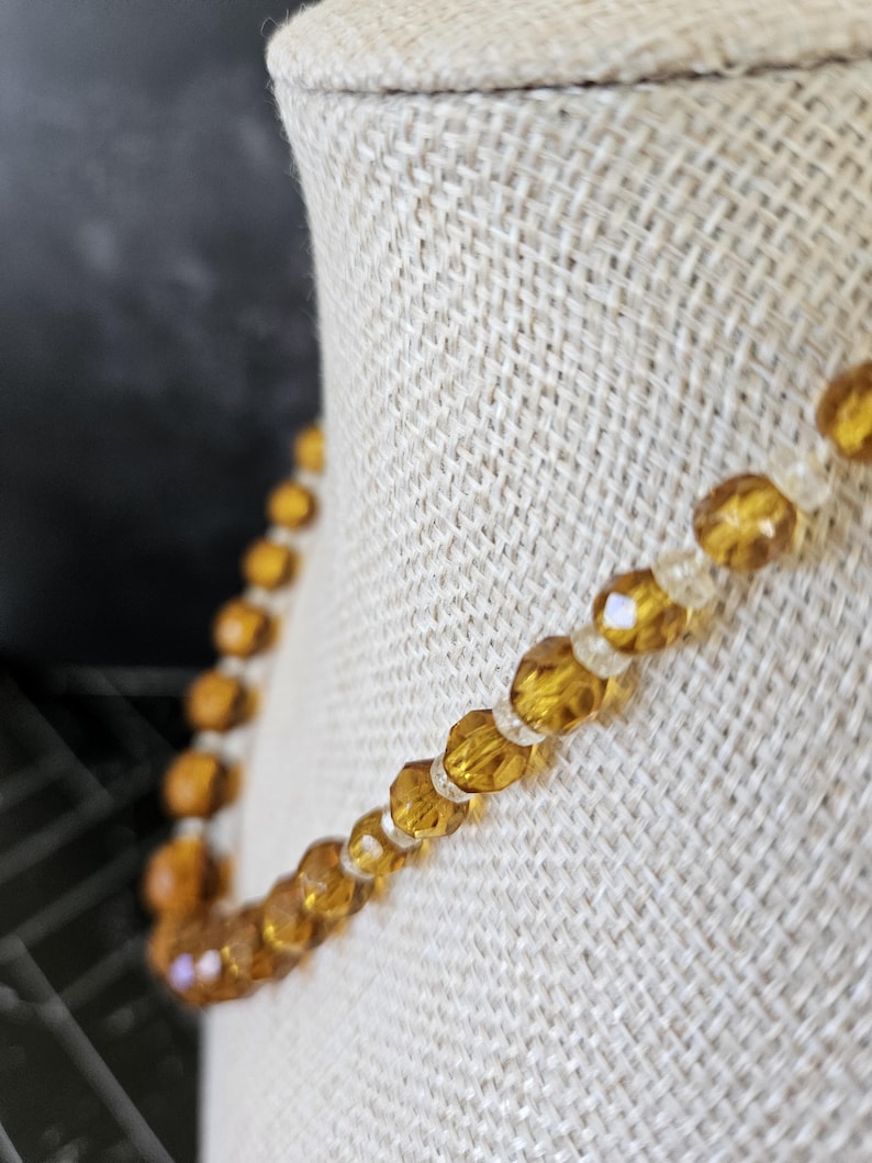 Vintage Amber Colored Glass Beads. - Etsy