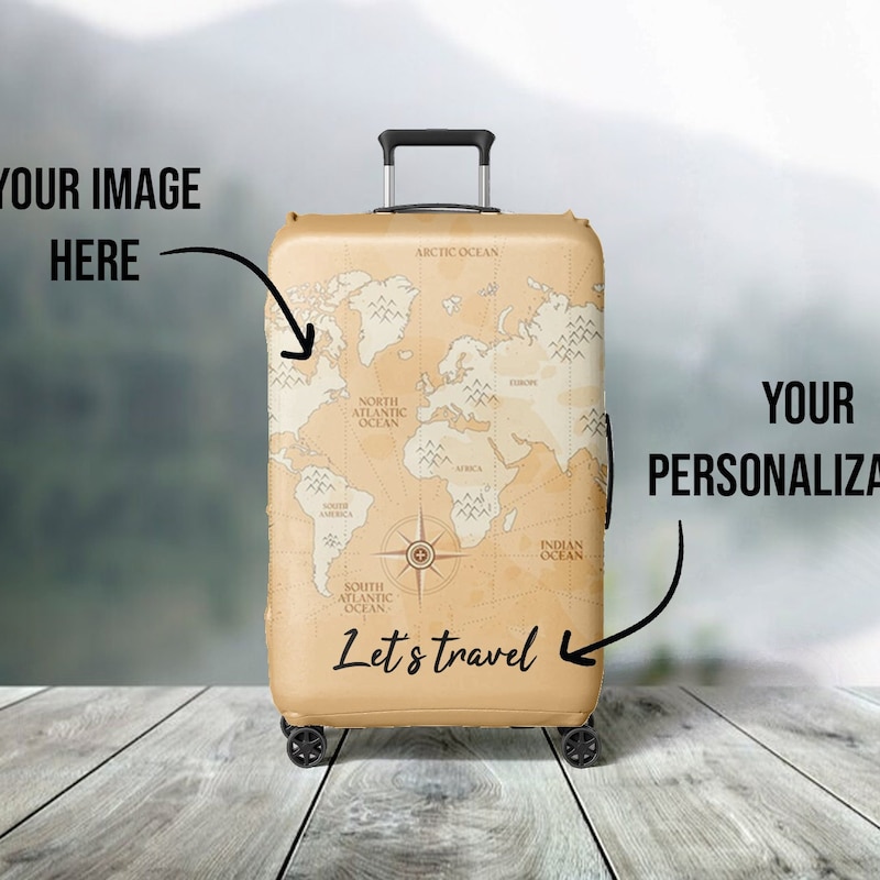 Custom Printed Suitcase Cover - Etsy