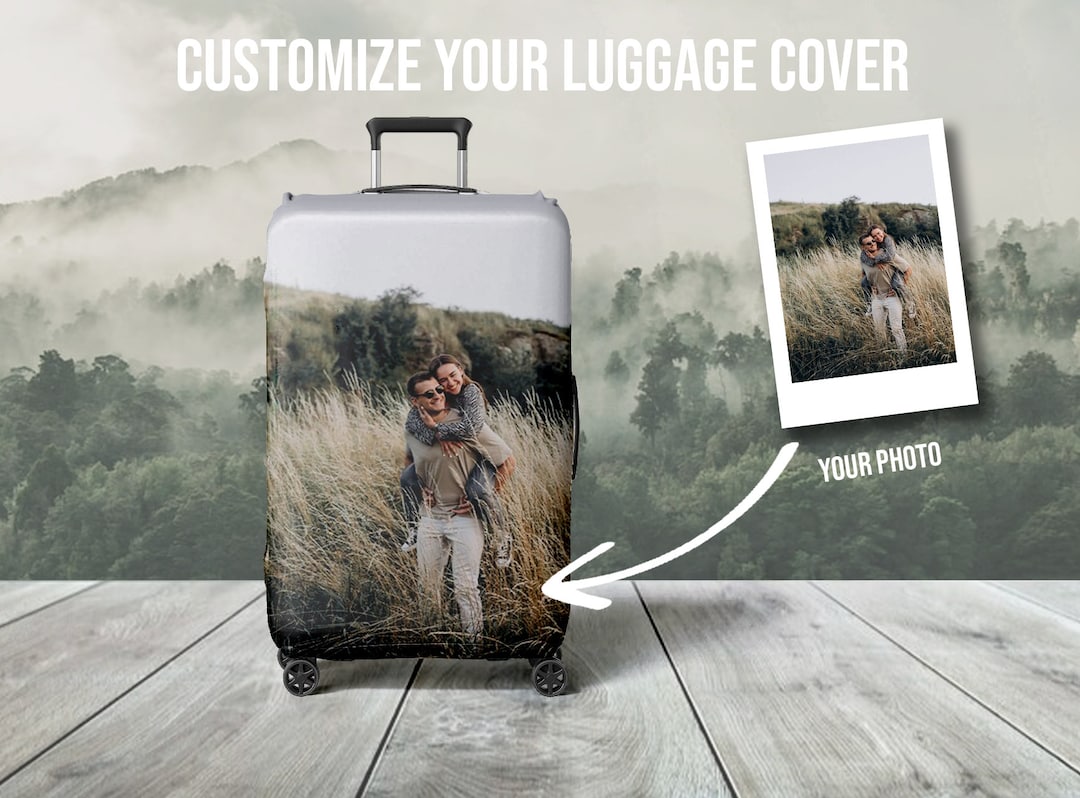 Custom Photo Luggage Cover, Personalize Pet Photo Logo Suitcase Covers ...