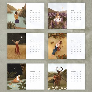 2023 Illustrated Printable Calendar, A5 and Half Letter Size, Feminine ...