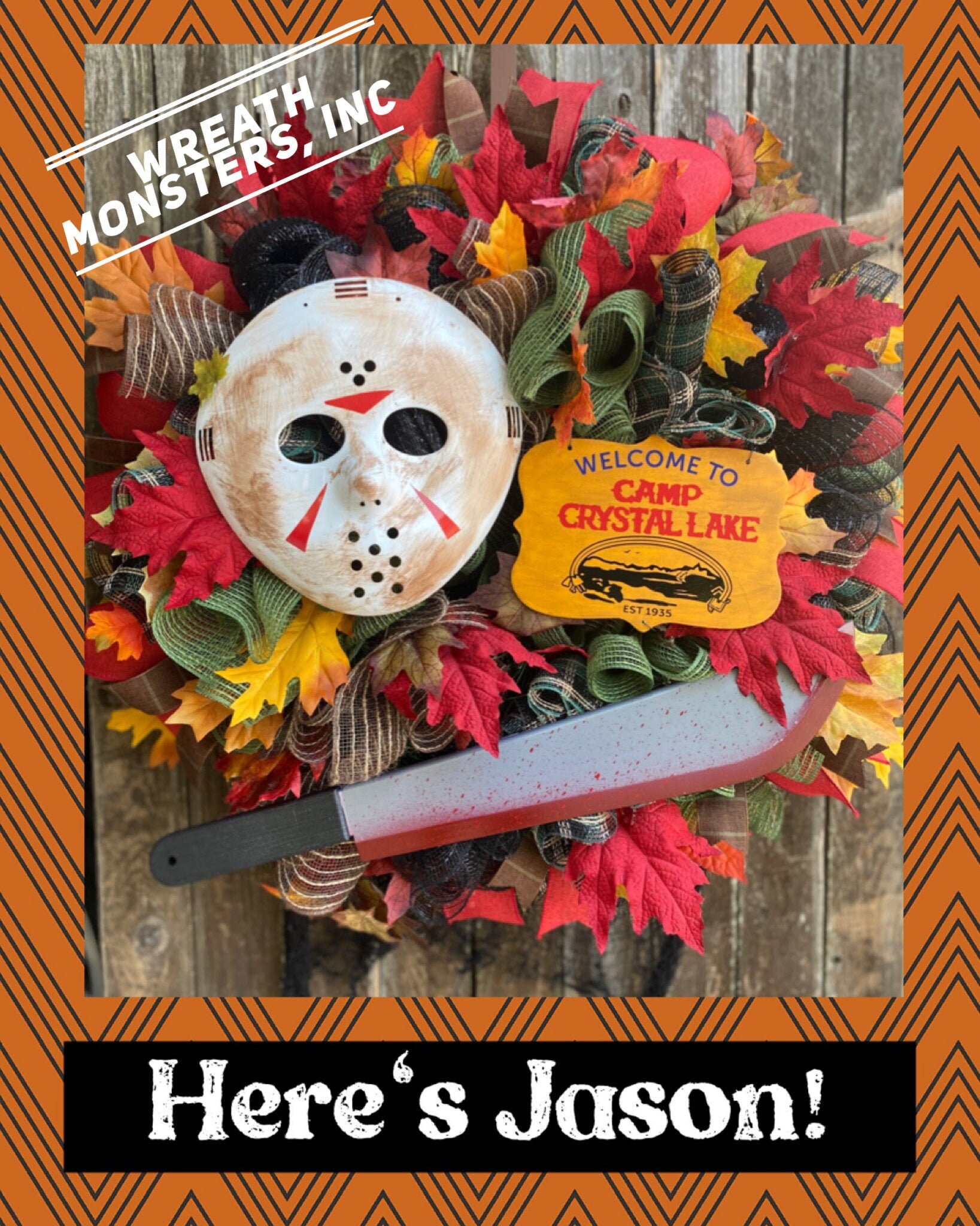 Jason Wreath Halloween Wreath Friday the 13th Wreath Scary - Etsy España