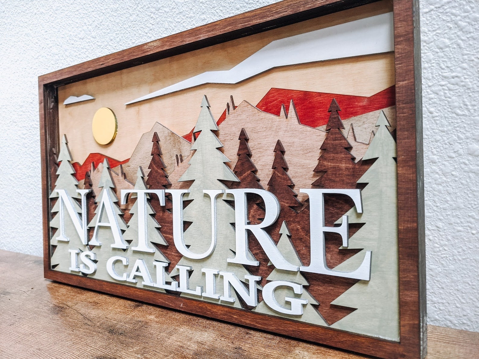 Layered Wood Nature Wall Decor Sign Cabin Decor Lake House | Etsy