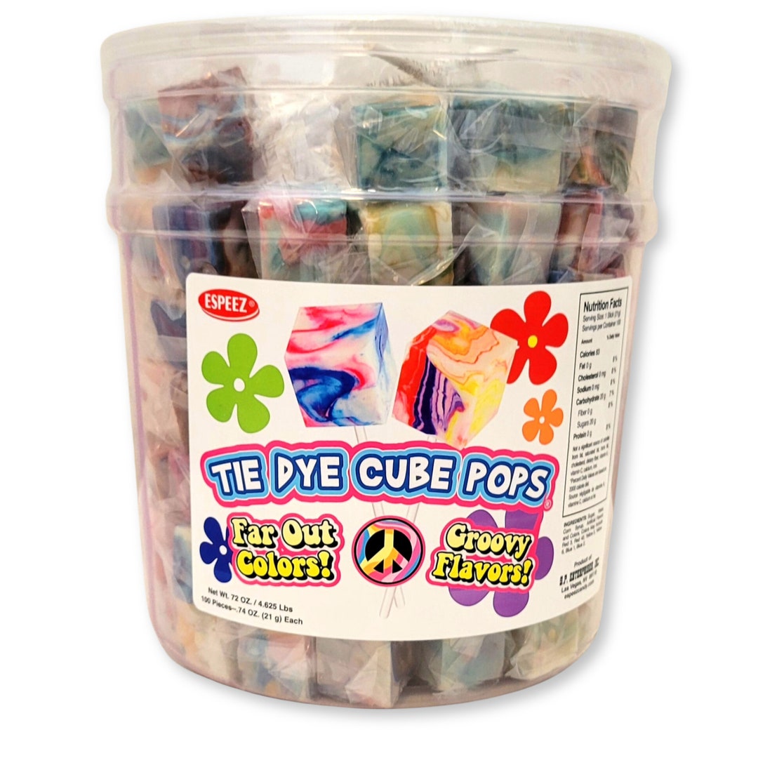 Tie Dye Cube Pops Lollipops - 100 Ct. Tub - Etsy