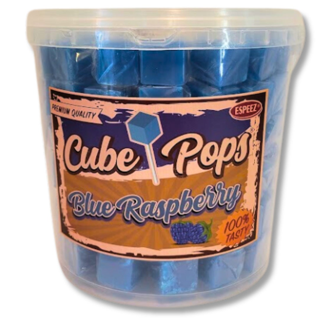 Cube Pop Blue Raspberry Lollipop - 100 Ct. Tub - Etsy