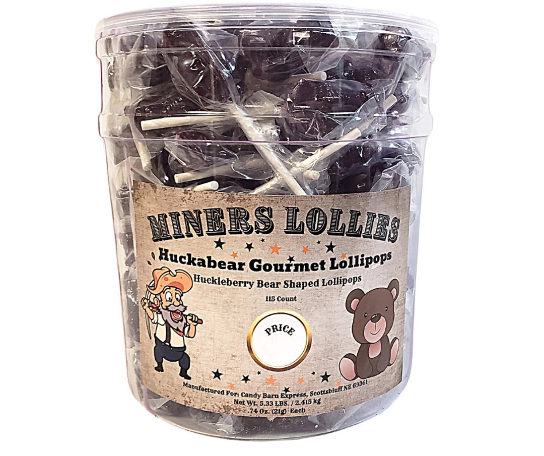 Miners Lollies Huckabear Bear Lollipop 115 Ct. Bucket - Etsy
