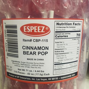Cinnamon Bear Pop Lollipops - 115 Ct. - Bucket - Etsy
