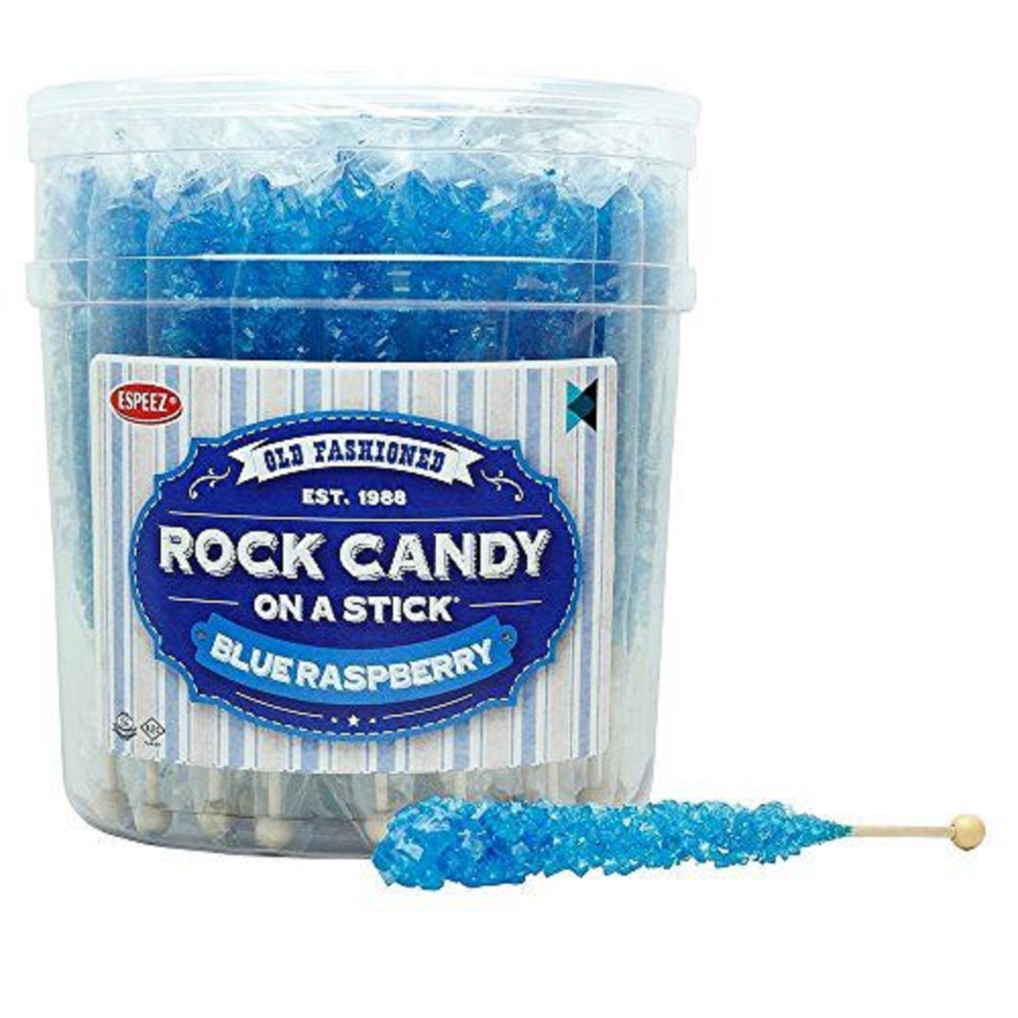 Rock Candy on A Stick Blue Raspberry 36 Ct. Tub | Etsy
