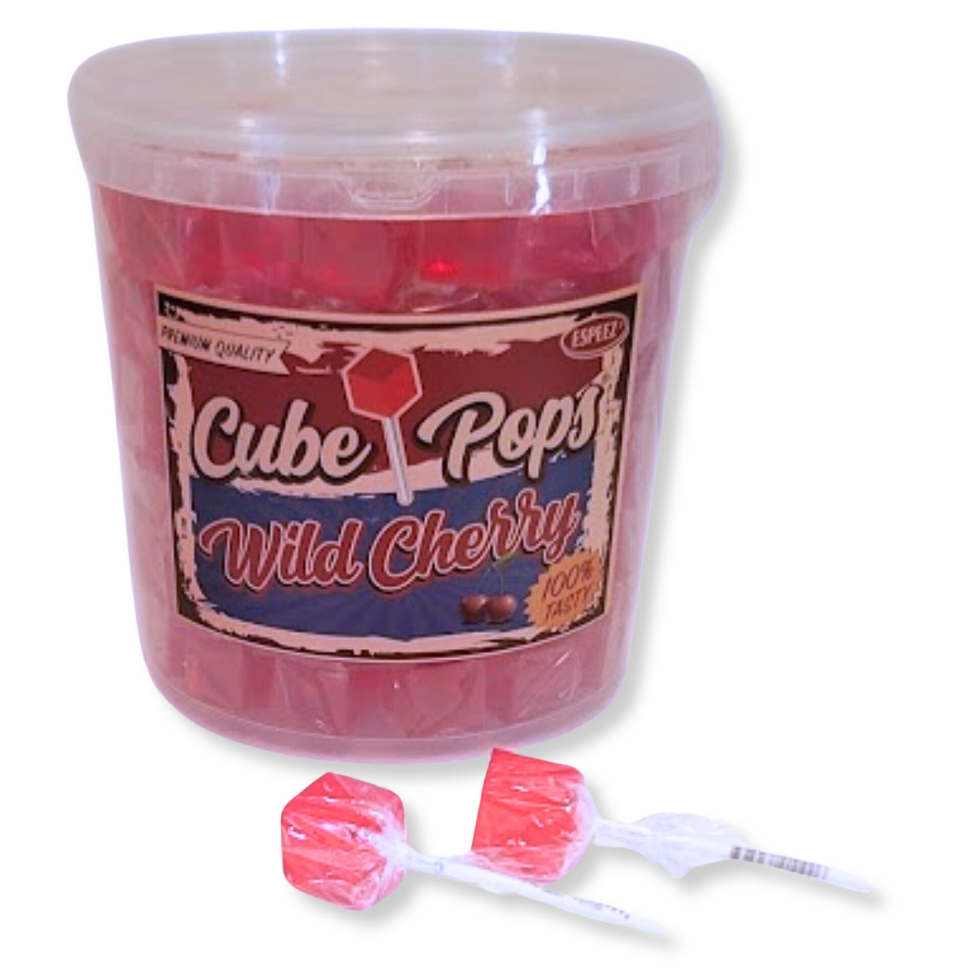 Cube Pop Wild Cherry Lollipop - 100 Ct Tub - Etsy