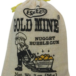 Gold Mine Nugget Bubble Gum, Candy Coated Chewing Gum - 24 Count Burlap ...
