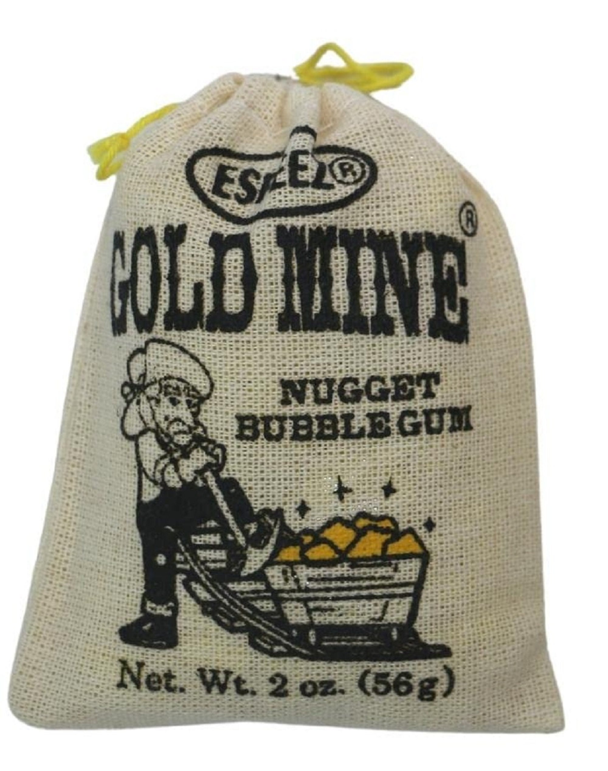 Gold Mine Nugget Bubble Gum, Candy Coated Chewing Gum - 24 Count Burlap ...