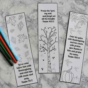 Gratitude Scripture Coloring Bookmarks for Bible Journaling Instant ...