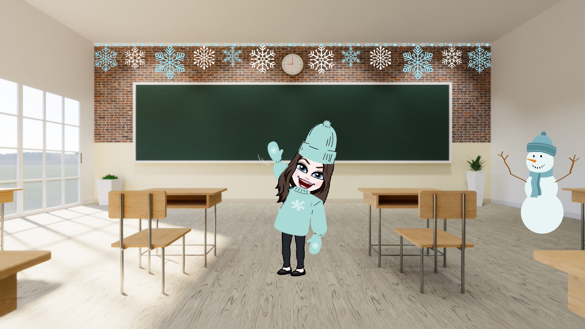 Virtual Winter Classroom Background for Remote Learning - Etsy