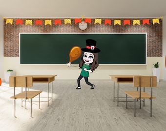 Virtual Winter Classroom Background for Remote Learning | Etsy