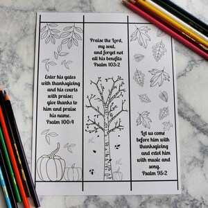 Gratitude Scripture Coloring Bookmarks for Bible Journaling - Etsy