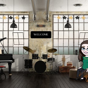 Virtual Music Classroom Background for Remote Learning - Etsy