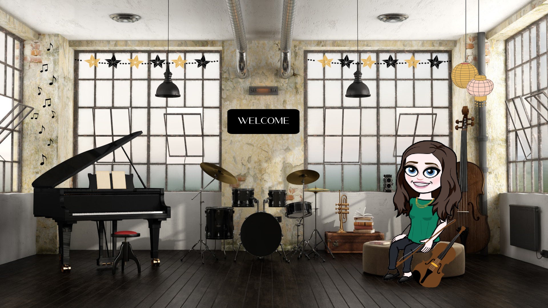 Virtual Music Classroom Background for Remote Learning - Etsy