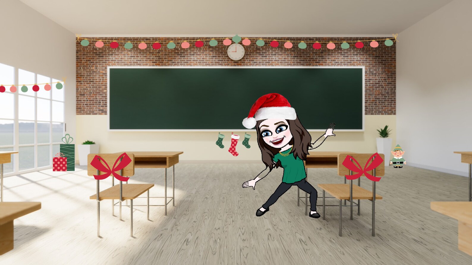 Virtual Christmas Classroom Background for Remote Learning - Etsy