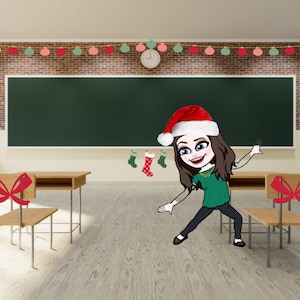 Virtual Christmas Classroom Background for Remote Learning - Etsy