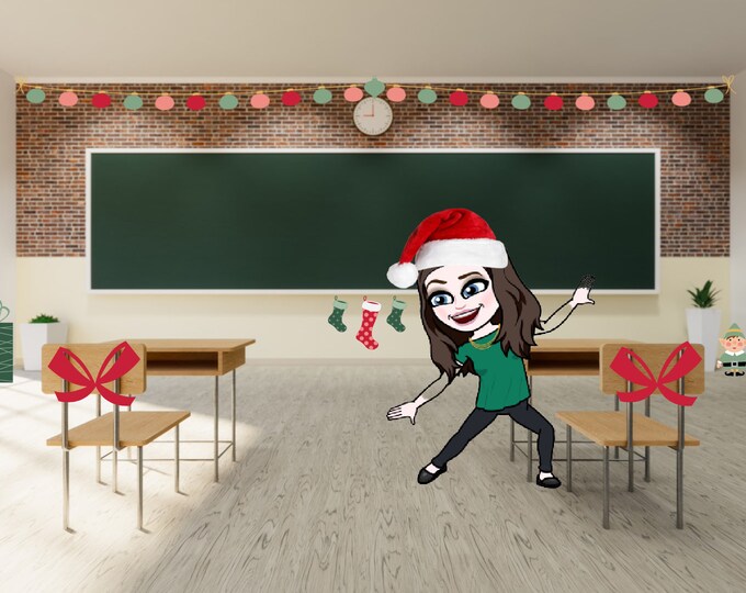 Virtual Christmas Classroom Background for Remote Learning - Etsy