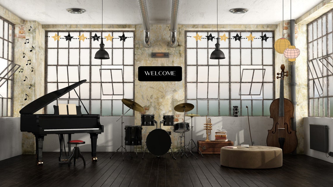 Virtual Music Classroom Background for Remote Learning - Etsy