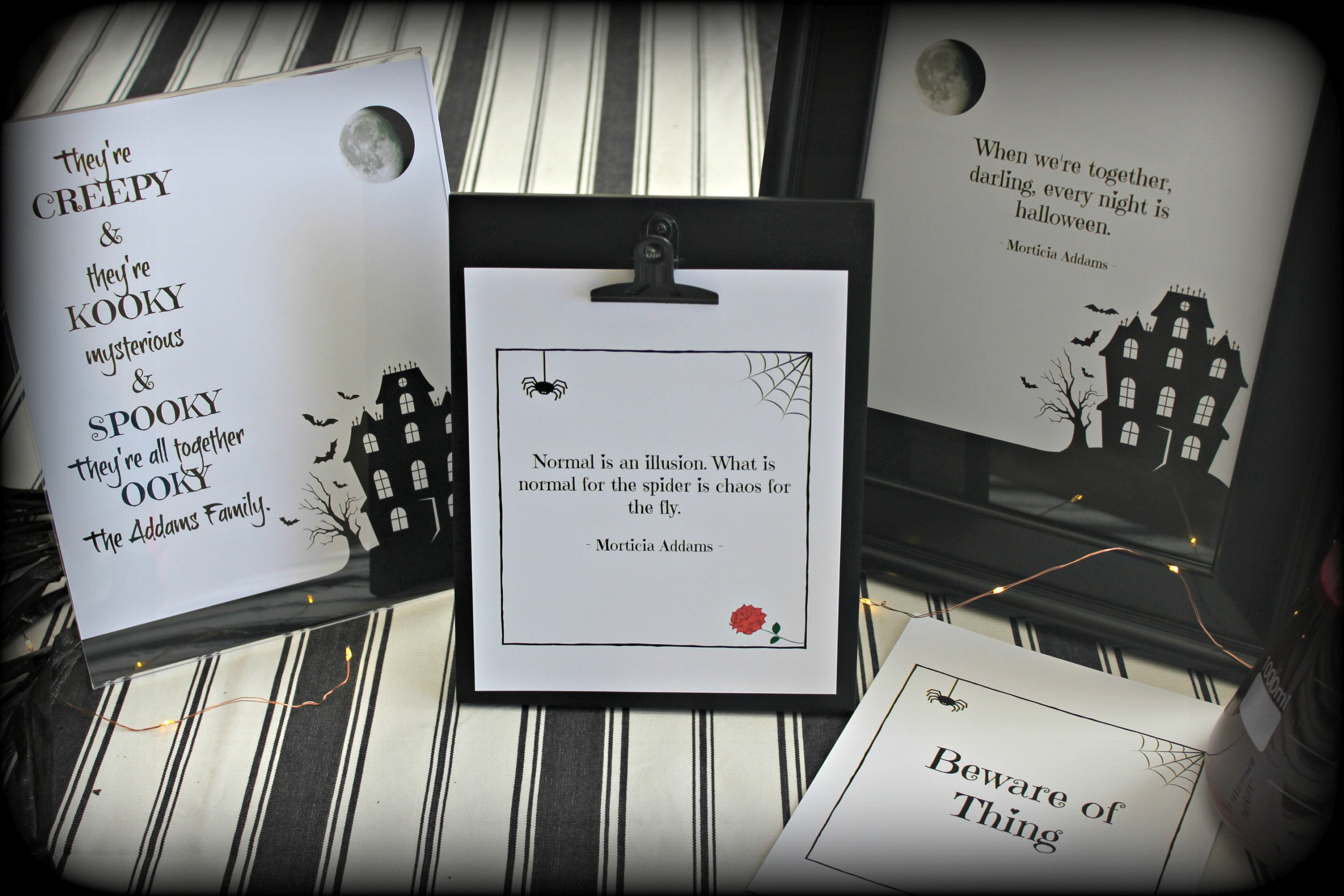 The Addams Family Party Prints, Wall Art Decor, 90's Halloween Themed ...