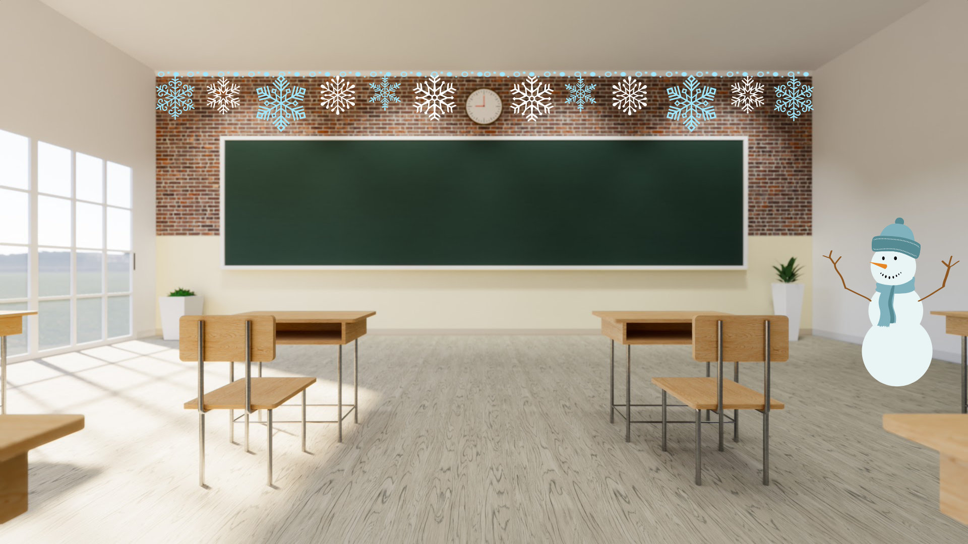 Virtual Winter Classroom Background for Remote Learning - Etsy