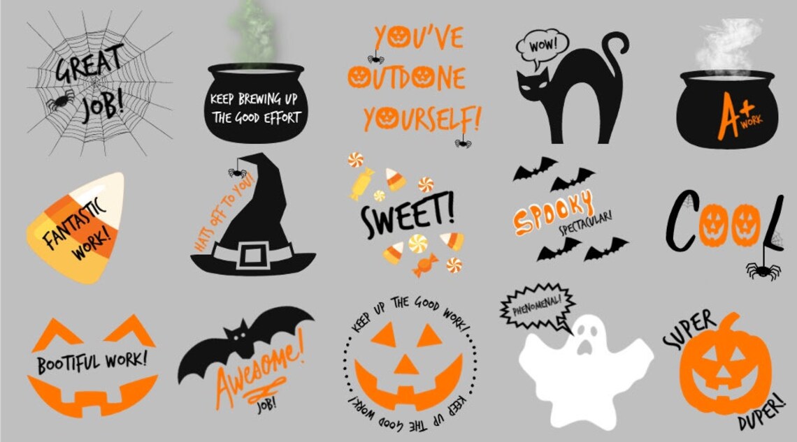 Halloween Digital Stickers for Virtual and Remote Learning - Etsy