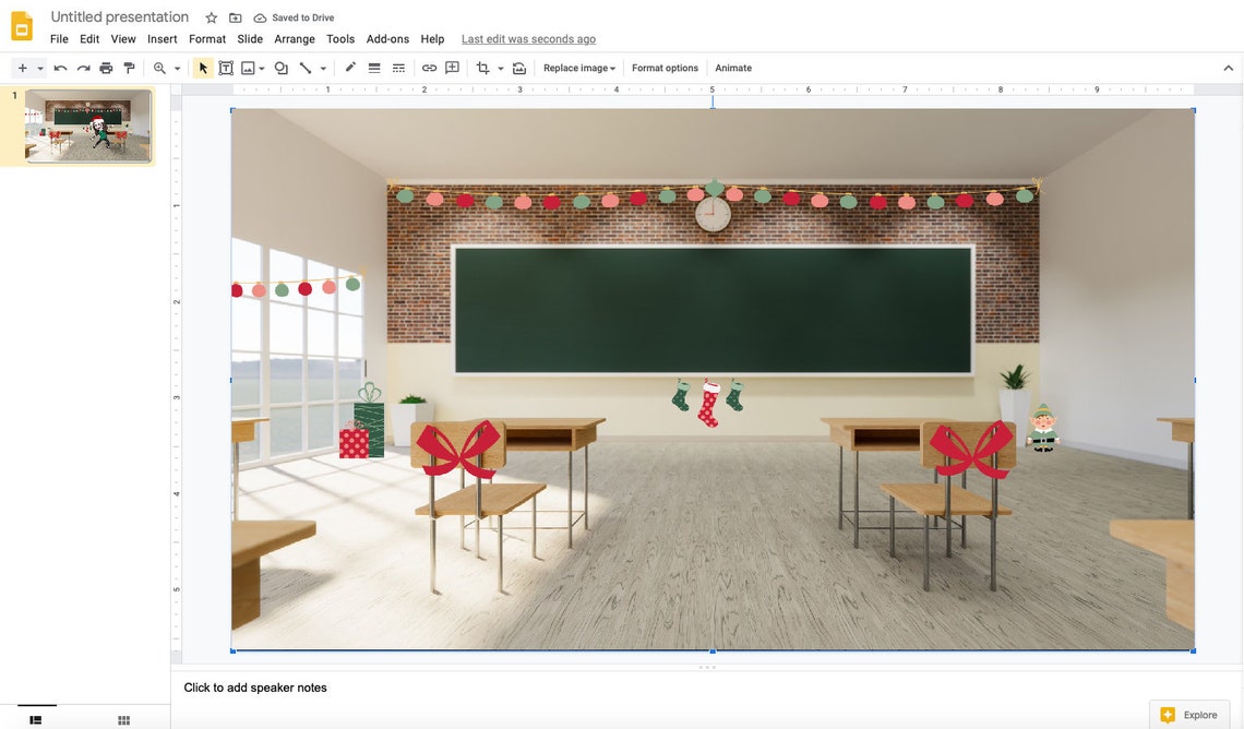 Virtual Christmas Classroom Background for Remote Learning - Etsy