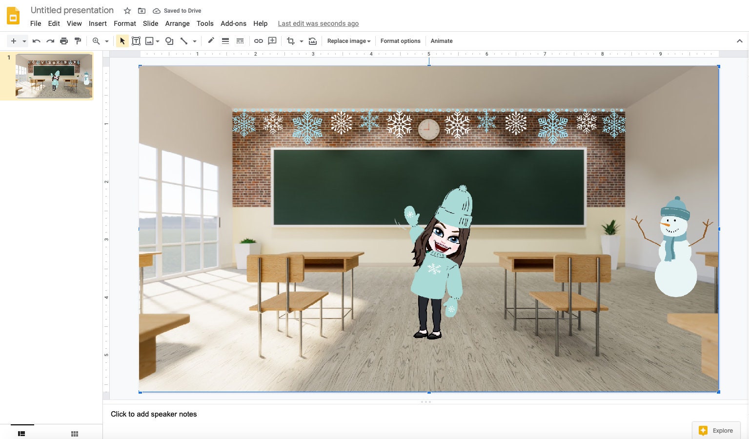 Virtual Winter Classroom Background for Remote Learning - Etsy