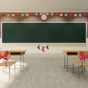Virtual Christmas Classroom Background for Remote Learning - Etsy
