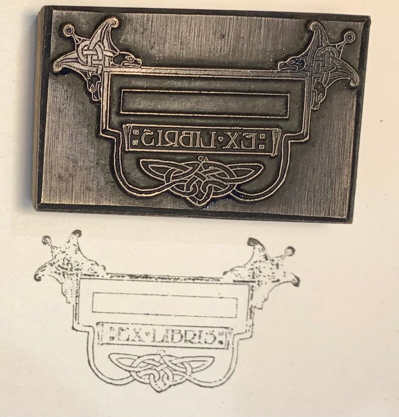 Handmade Ex Libris Bookplate Stamp With Celtic Knot Design - Etsy