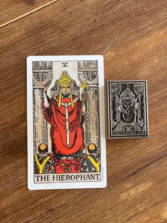 Major Arcana hierophant Cold Cast Bronze Tarot Stamp - Etsy