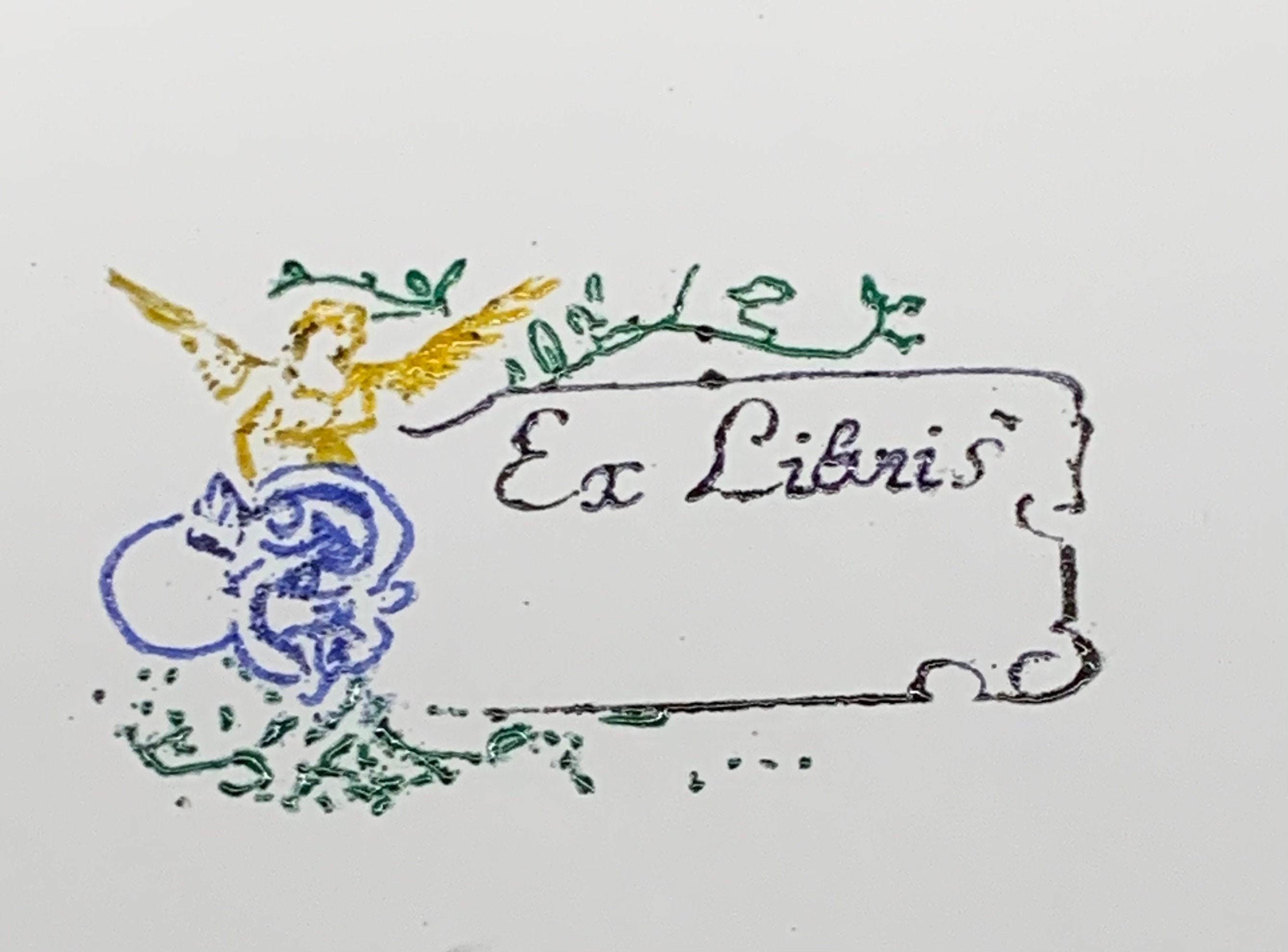 Handmade Ex Libris Bookplate Stamp with Angel Image - Etsy 日本
