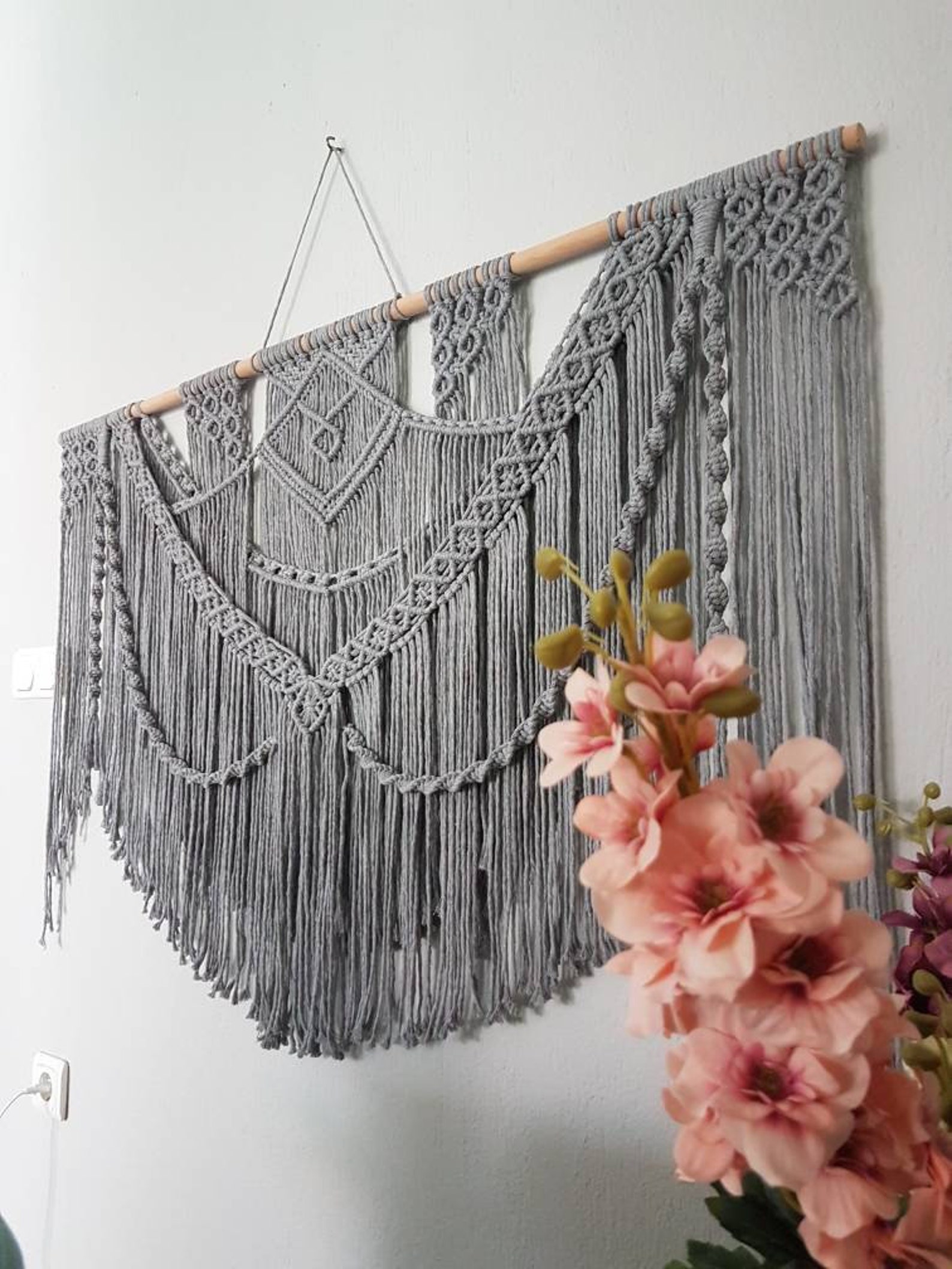 Grey Ceylan Large Macrame Wall Hanging Oversize Macrame Wall - Etsy